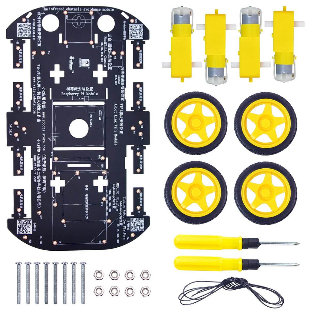 Kit de chasis de robot programable XiaoR GEEK 4WD con soporte de motor