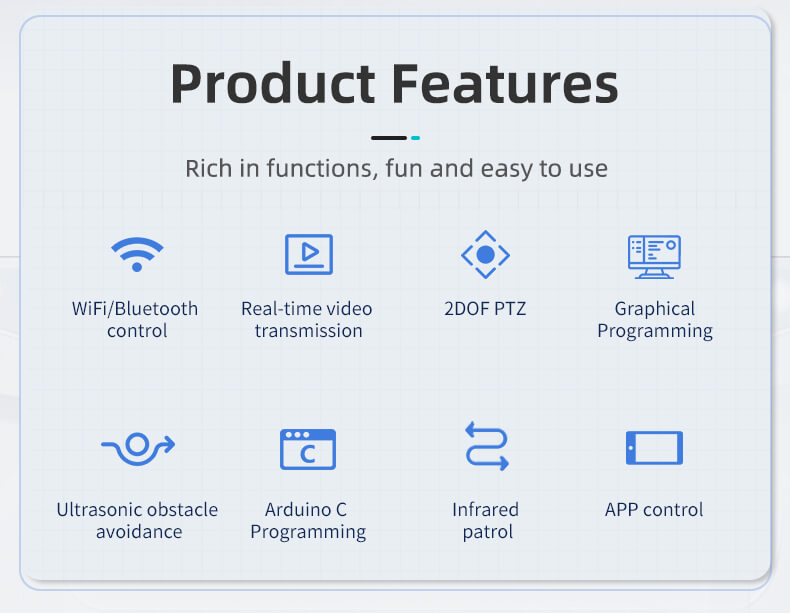 XiaoR GEEK Arduino UNO R3 6-channel infrared sensor Video Wireless RC