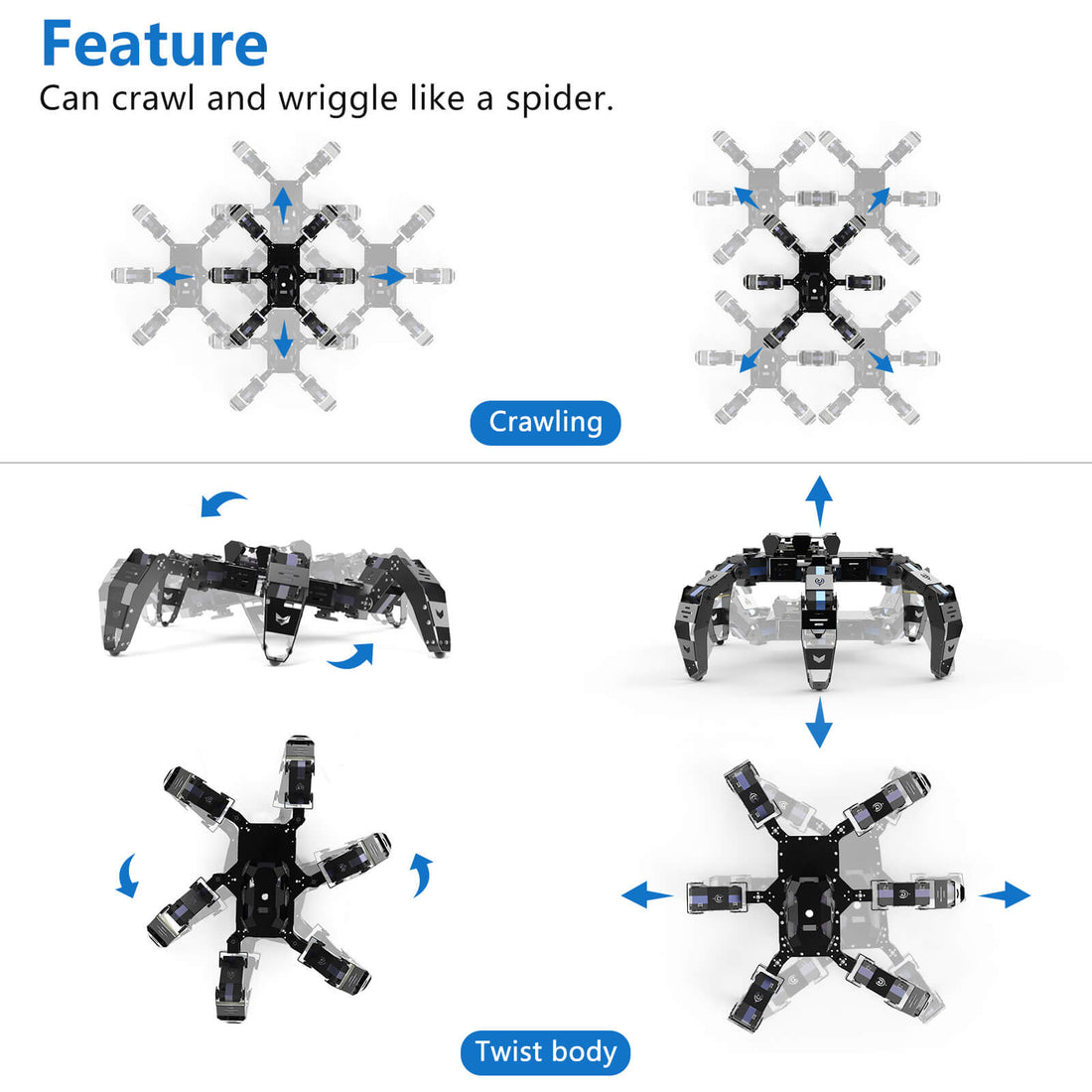 XiaoR GEEK ESP32 Bionic Hexapod Robot STEM educational science program