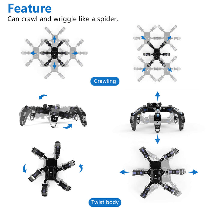 XiaoR GEEK ESP32 Bionic Hexapod Robot STEM educational science program
