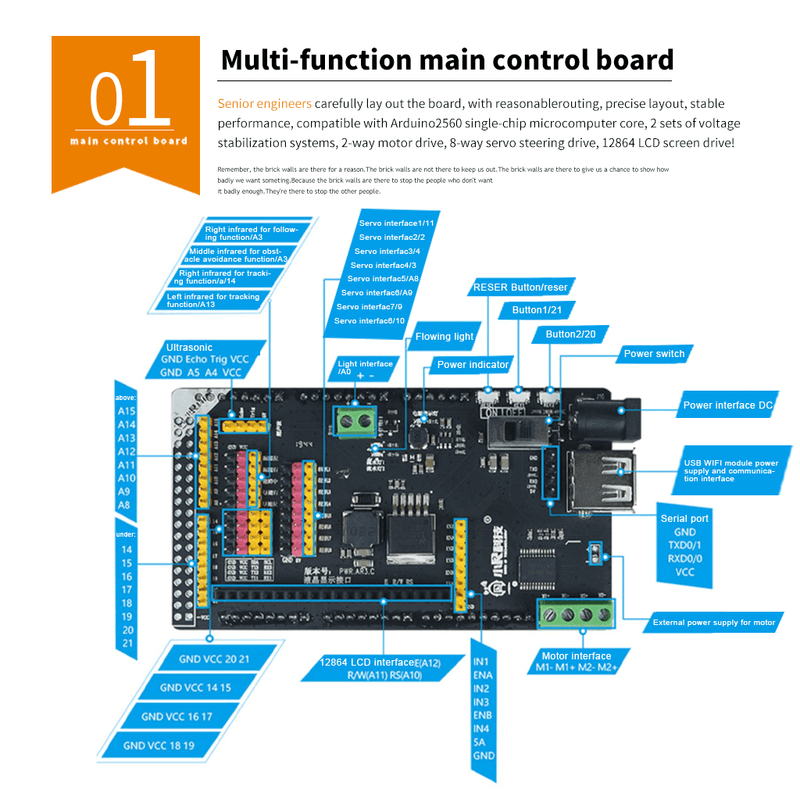 Xiaor Geek Th Robot Car Compatiable With Arduino Mega 2560