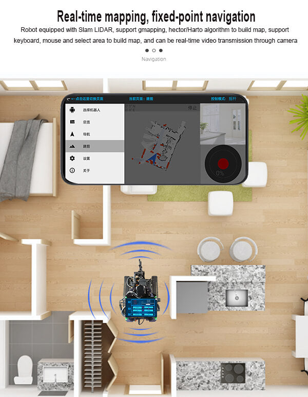 A1 ROS Robot car Python programming with Lidar Depth camera for Jetson