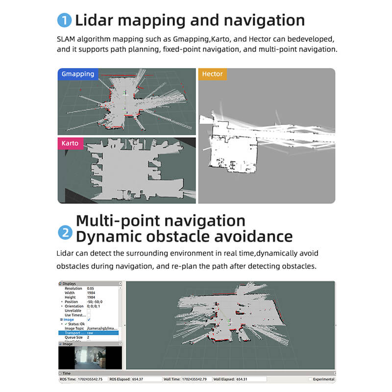 XiaoR GEEK Rapberry Pi ROS mecanum wheel smart programmable lidar robo
