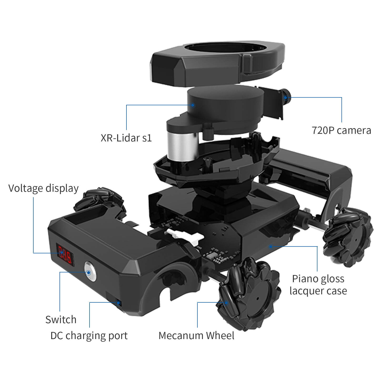 Sunrise X3 ROS2 Radar Mecanum Wheel Smart Robot Car