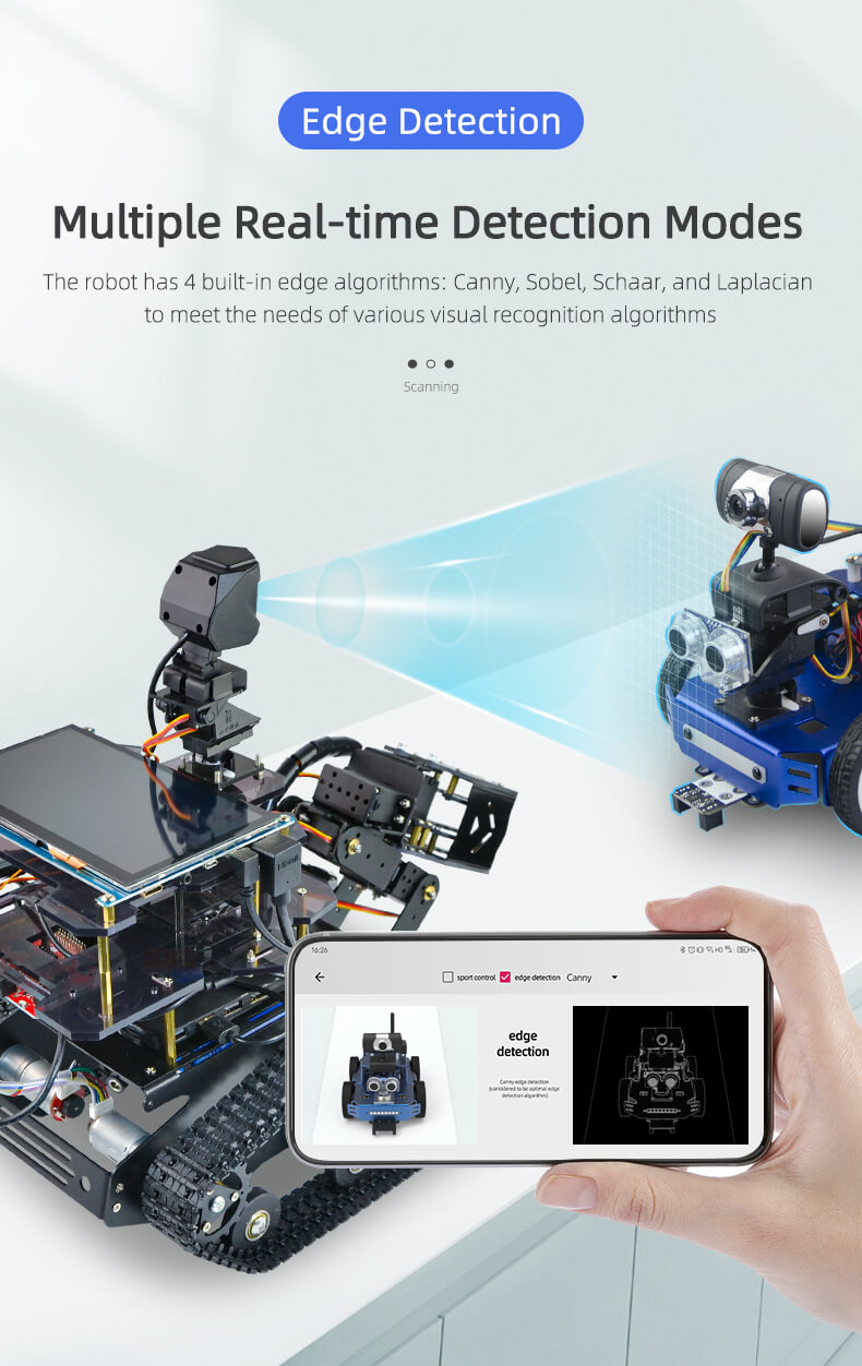 AI Robot Kit with Rplidar A2 Radar ROS programmable Smart Tank Car for